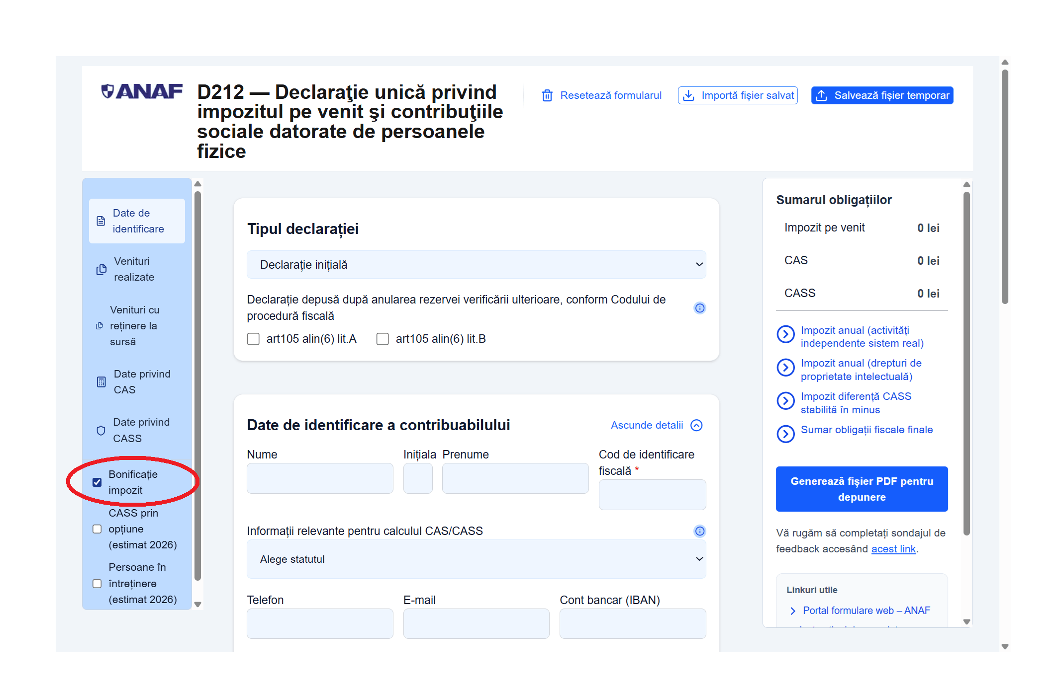 Declarația Unică 2026: ANAF a pus bifa pe formularul electronic 212 ...